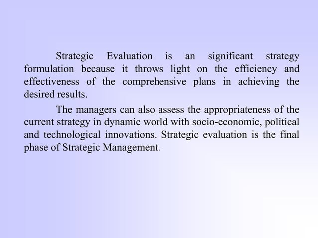 Strategicevaluation | PPT
