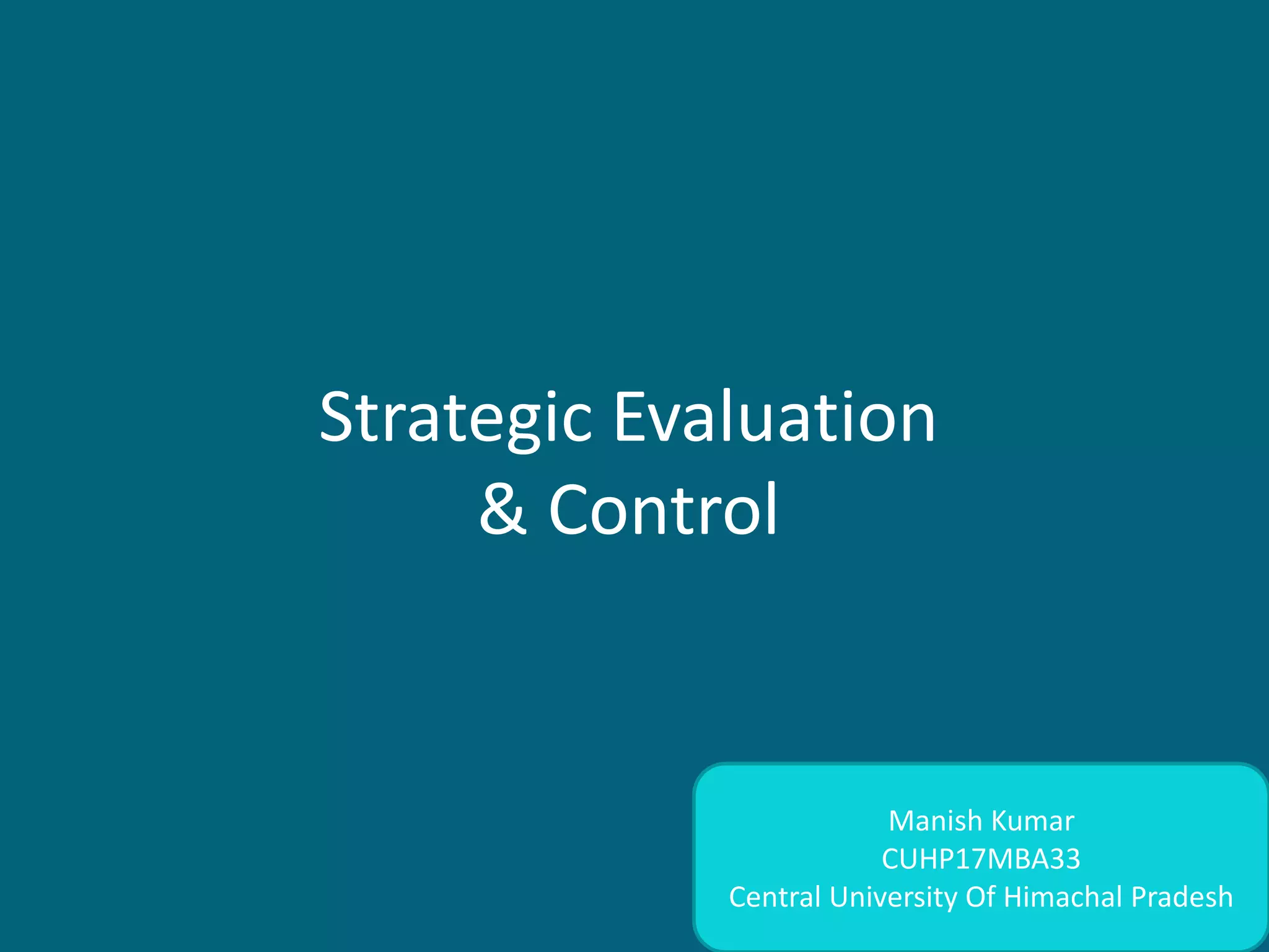 Strategic evaluation and control | PPTX