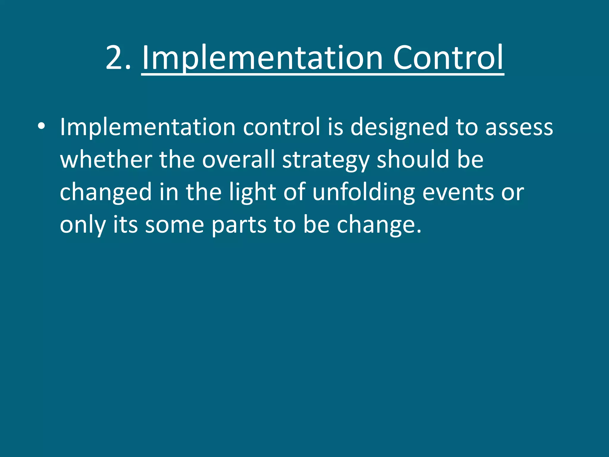 Strategic evaluation and control | PPTX