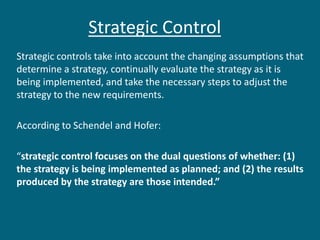 Strategic evaluation and control | PPTX