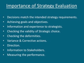 Strategic evaluation and control | PPTX