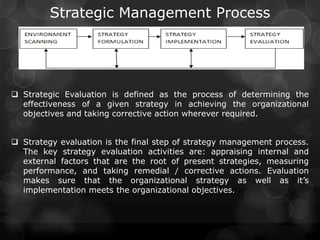Strategic evaluation & control | PPT