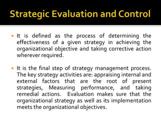 Strategic evaluation & control | PPT