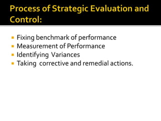Strategic evaluation & control | PPT