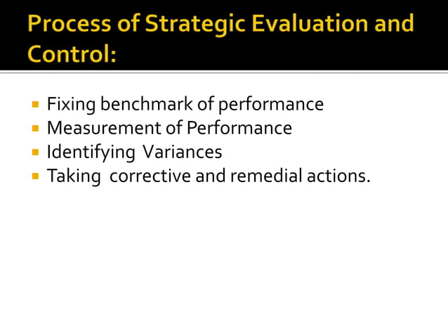 Strategic evaluation & control | PPT