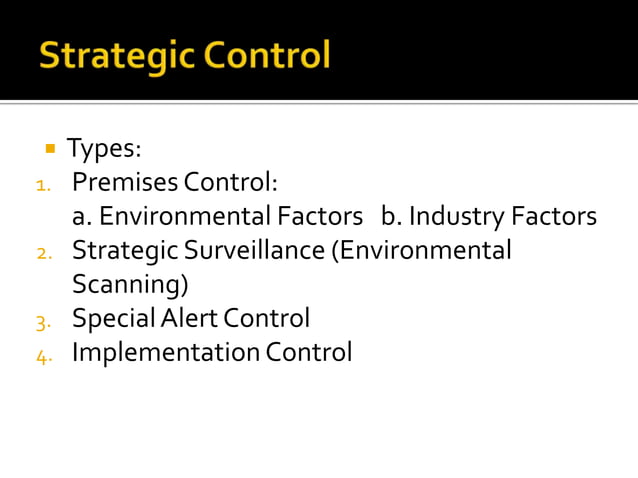 Strategic evaluation & control | PPT
