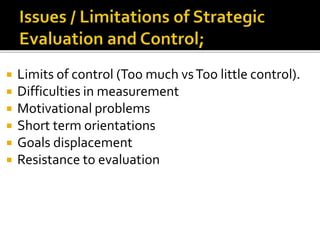 Strategic evaluation & control | PPT
