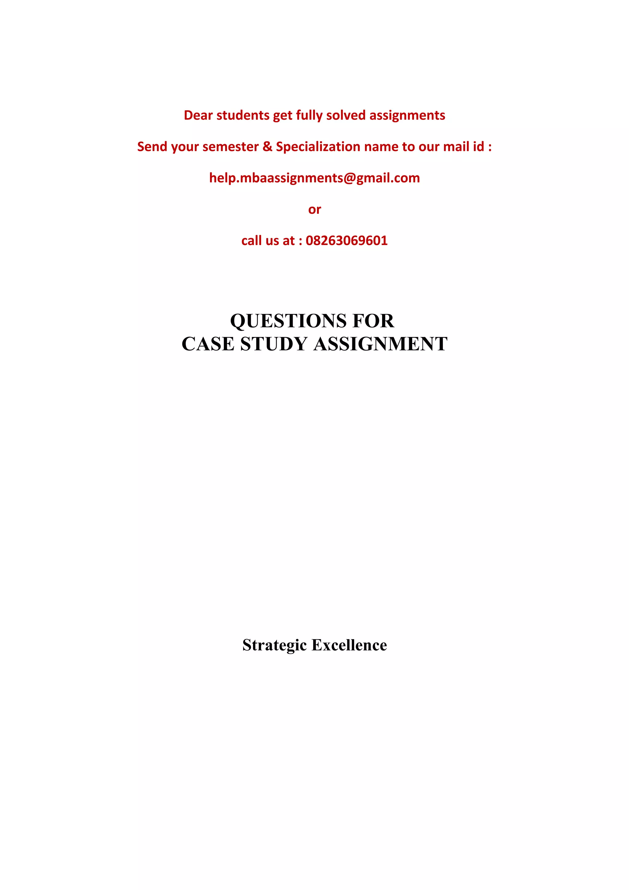 Strategic excellence - icfai | DOC