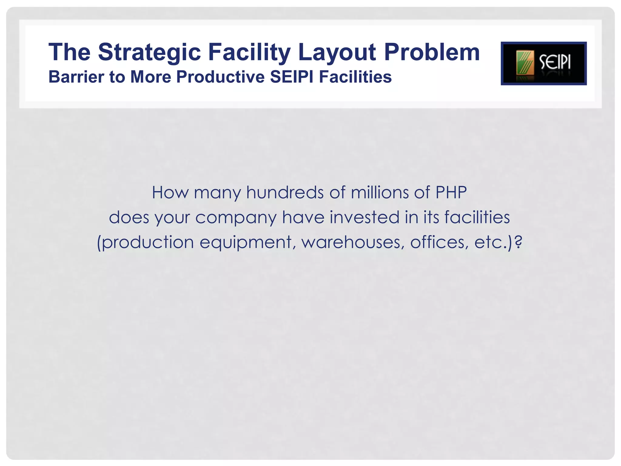 The Strategic Facility Layout Problem in Industry | PDF