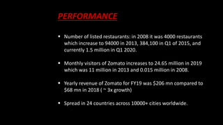 Understanding Zomato and its business model | PPTX