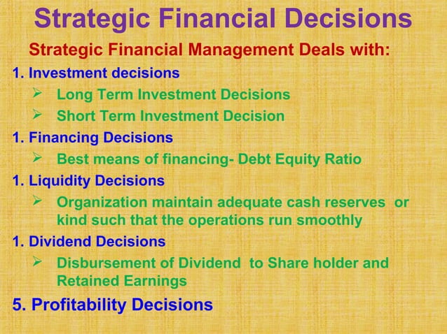 Strategic financial management | PPT