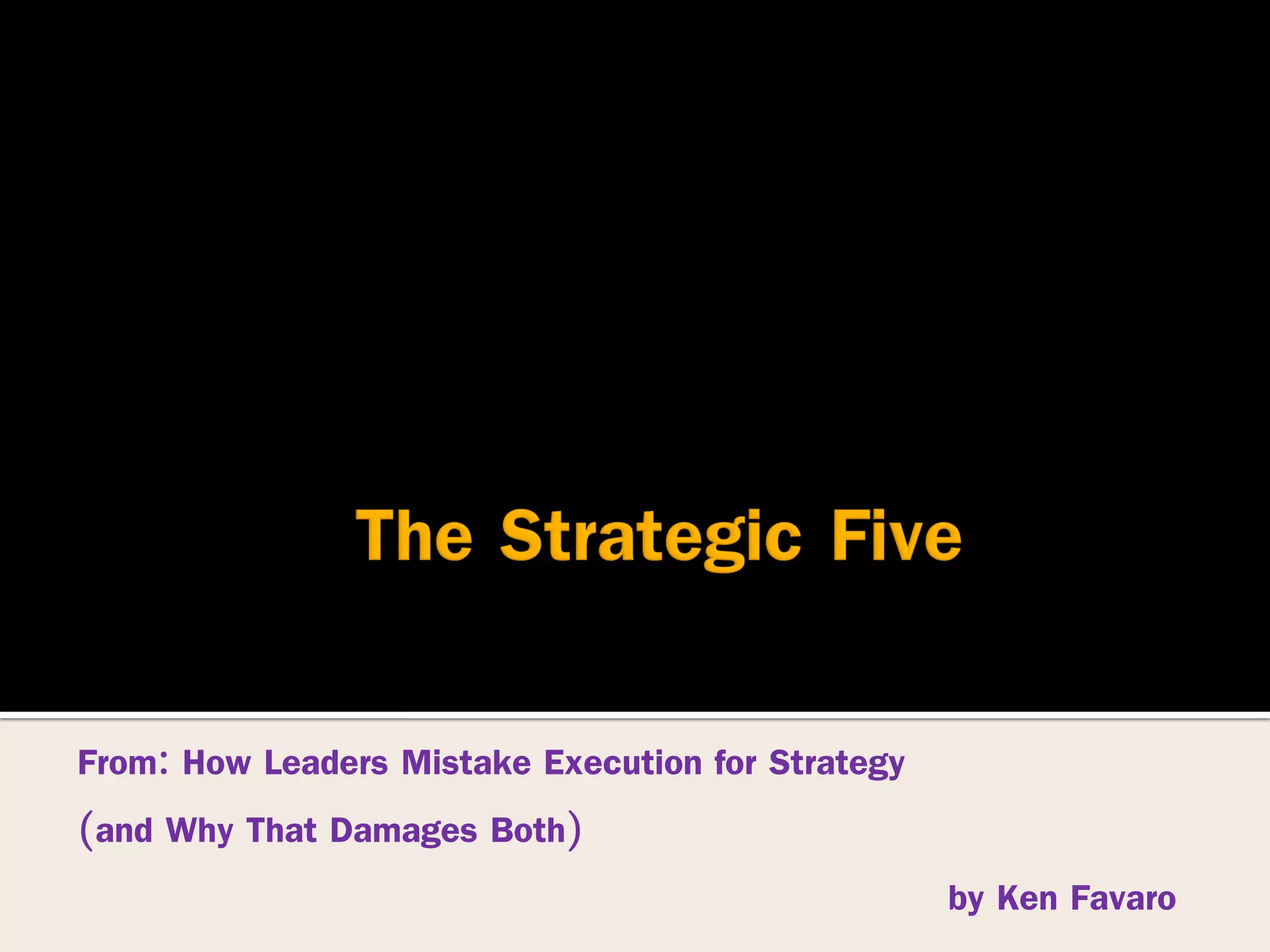 5 หลักกลยุทธ์ Strategic five | PDF