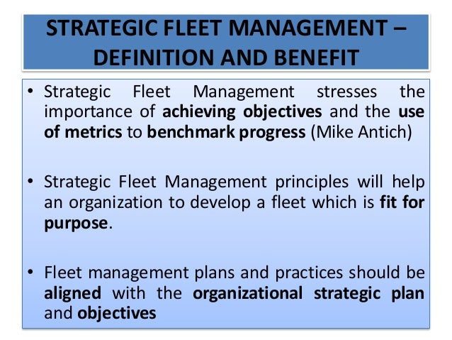 Strategic Fleet and Transport Management