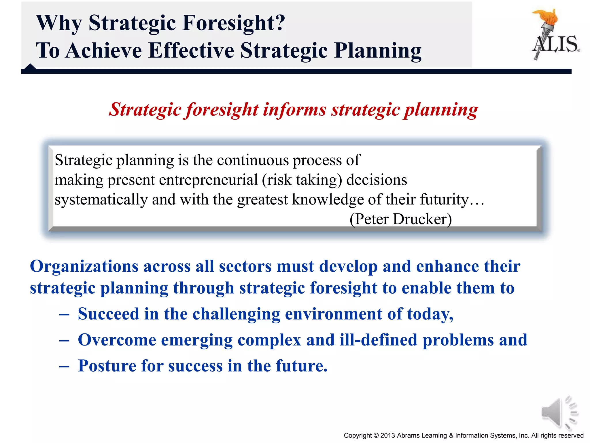 Strategic foresight and scenario based planning | PPTX