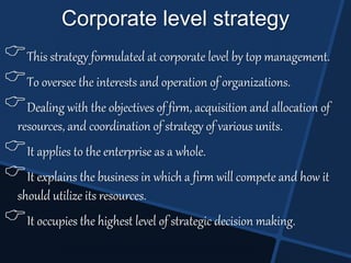 Strategic formulation in Strategic management | PPTX