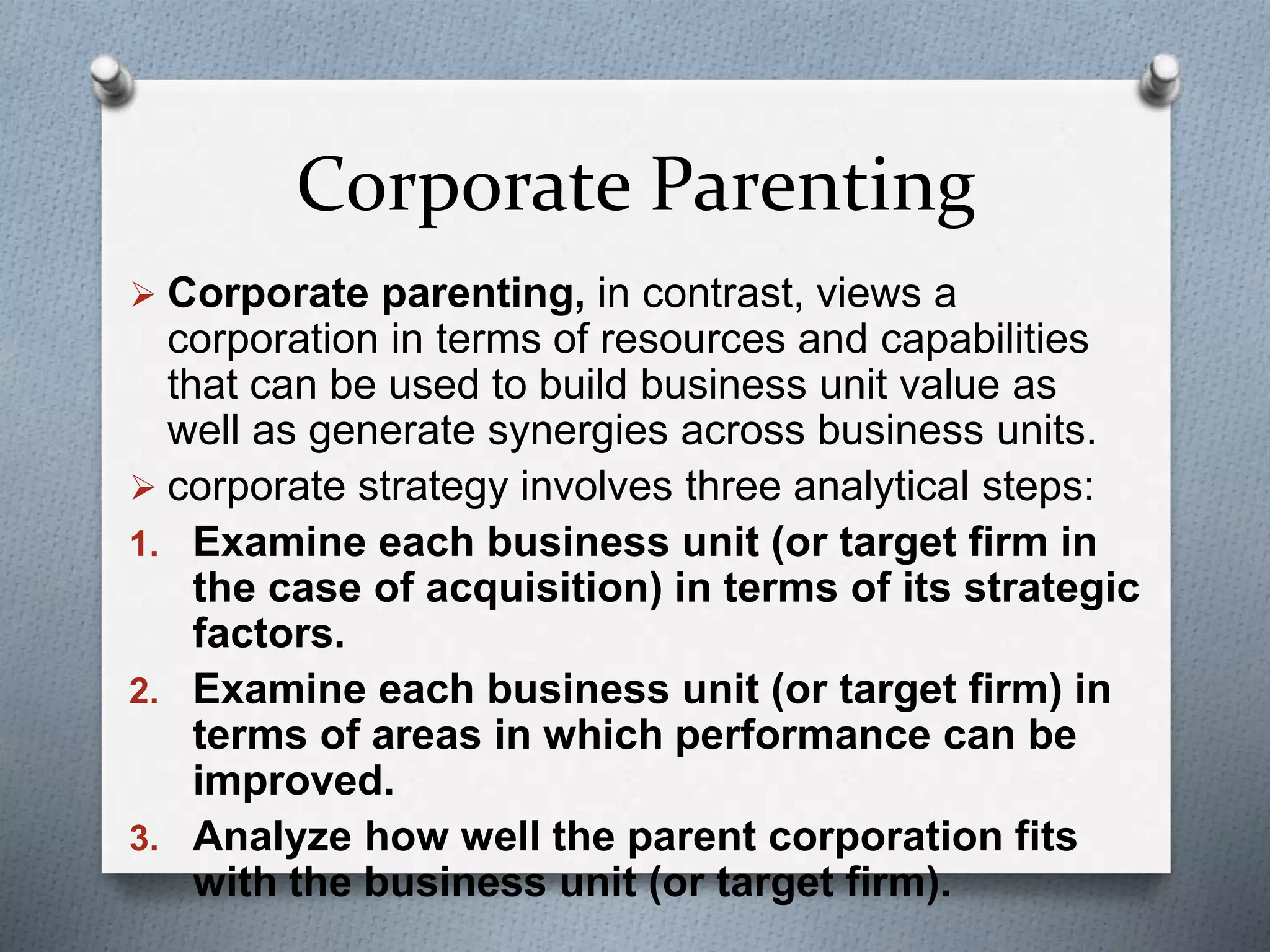 Strategic formulation: corporate strategy | PPTX