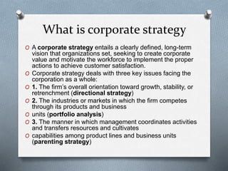 Strategic formulation: corporate strategy | PPTX