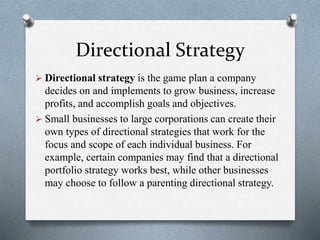 Strategic formulation: corporate strategy | PPTX