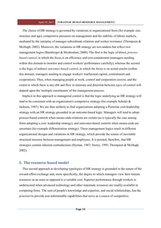 STRATEGIC HUMAN RESOURCE MANAGEMENT PROJECT | PDF