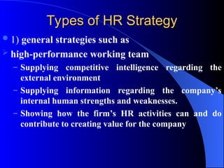 Strategic HRM.ppt about human resource management strategy, strategy | PPT