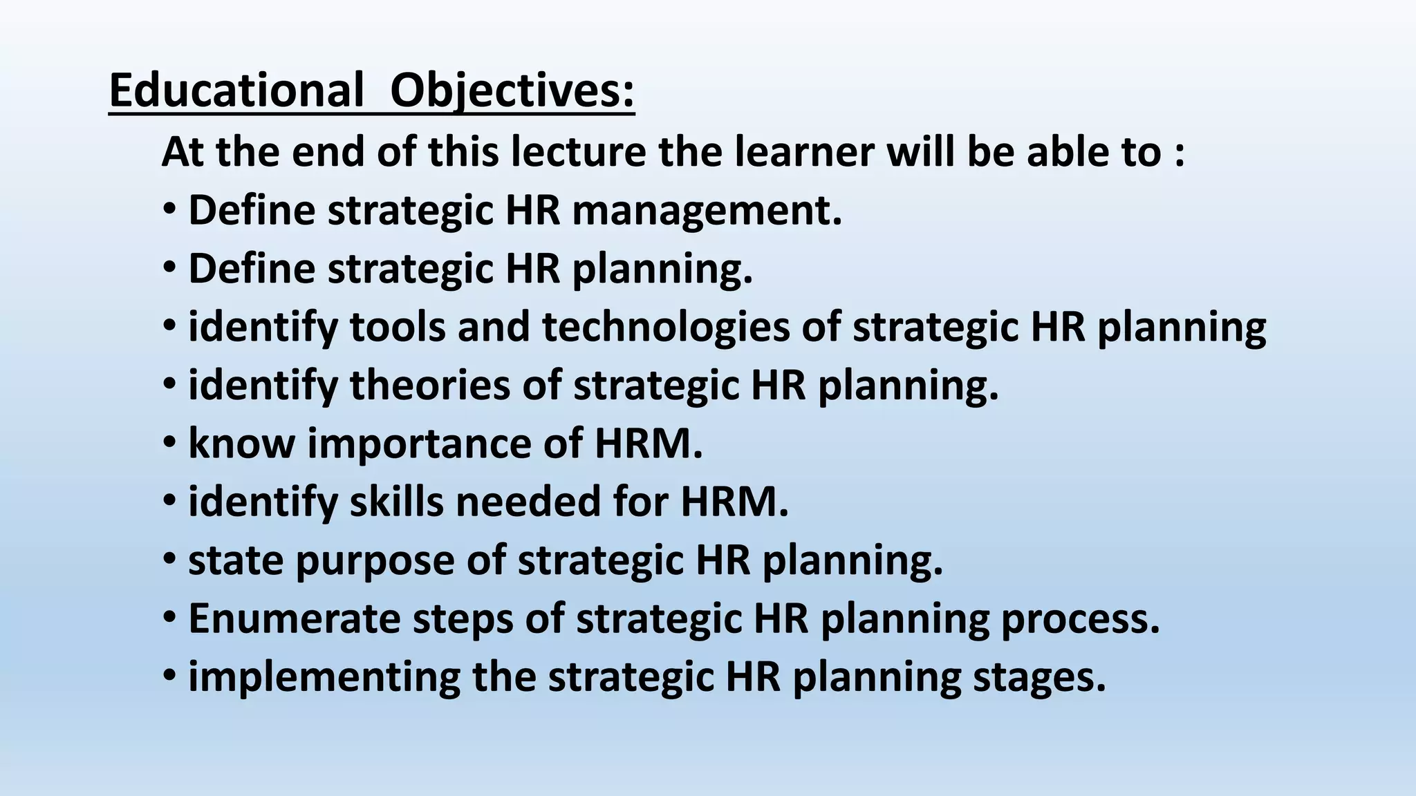 Strategic hr management and planning | PPTX