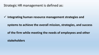 Strategic hr management and planning | PPTX
