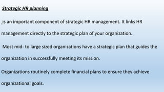 Strategic hr management and planning | PPTX