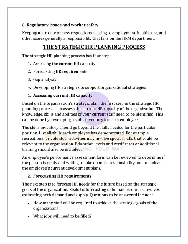 STRATEGIC HUMAN RESOURCE MANAGEMENT NOTES | PDF | Human Resources ...