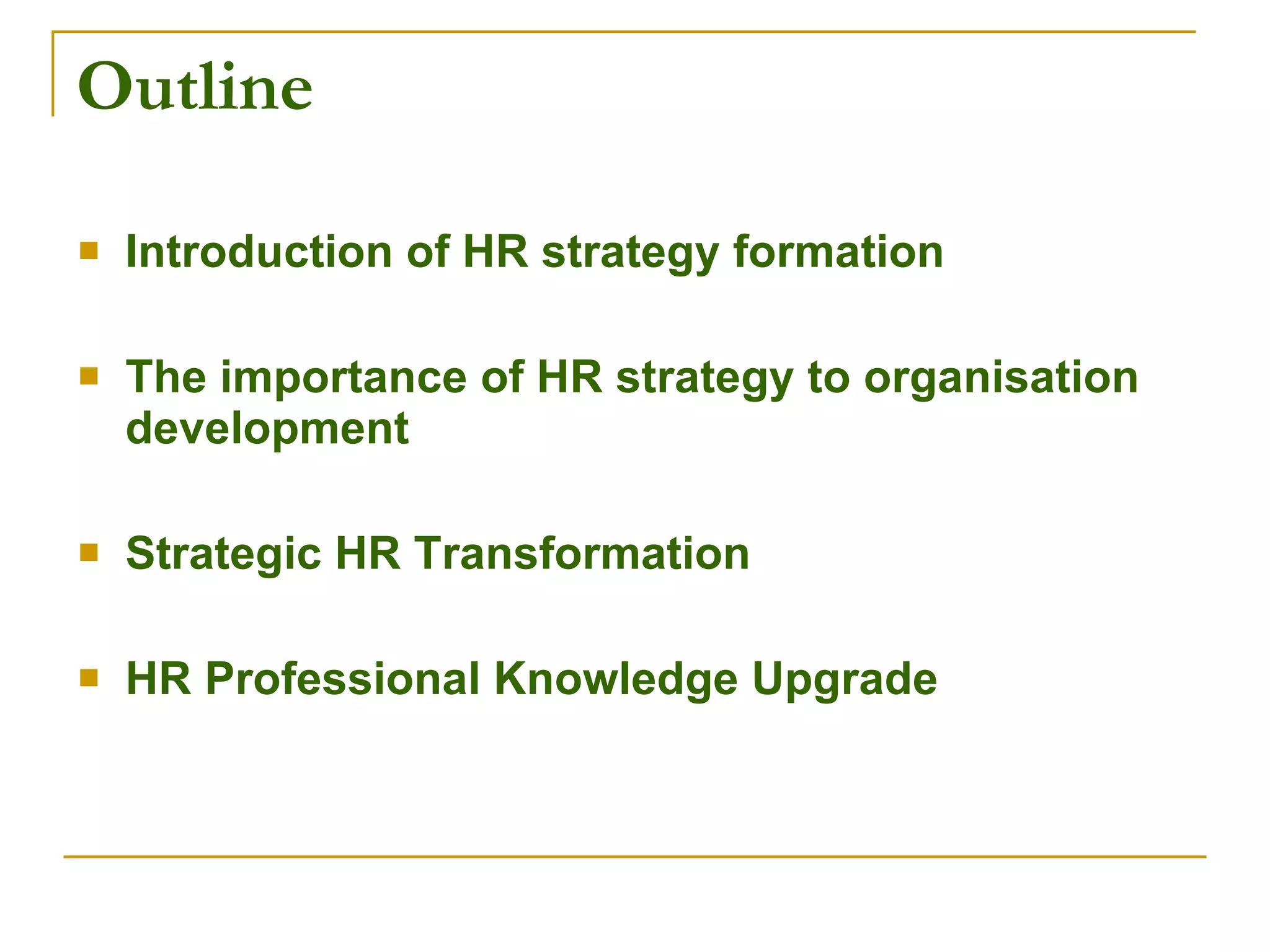Strategic HR transformation | PPT