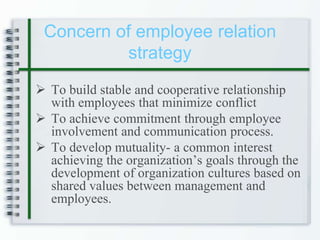 Strategies of Employee relations and High Performance Strategies | PPTX