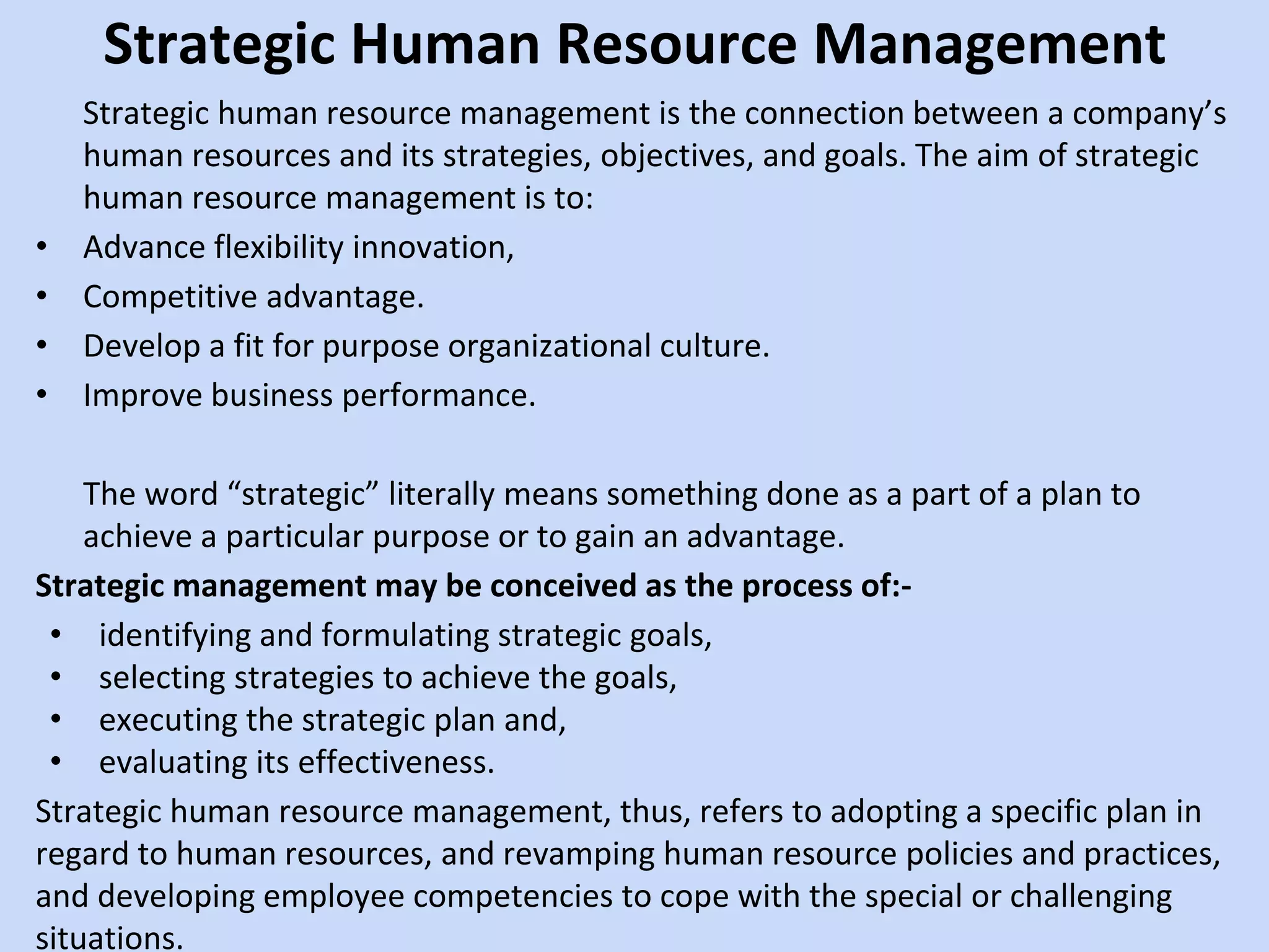 Strategic Human Resource Management | PPTX