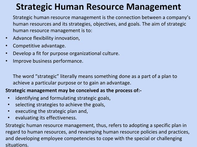 Strategic Human Resource Management | PPTX