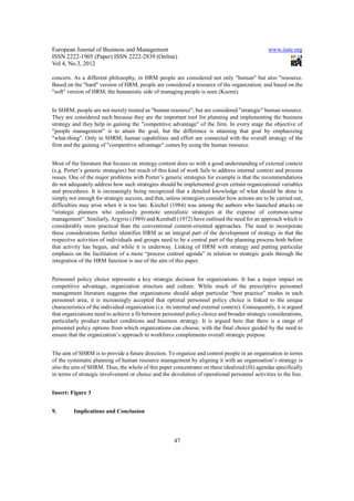 Strategic human resource management a choice or compulsion | PDF