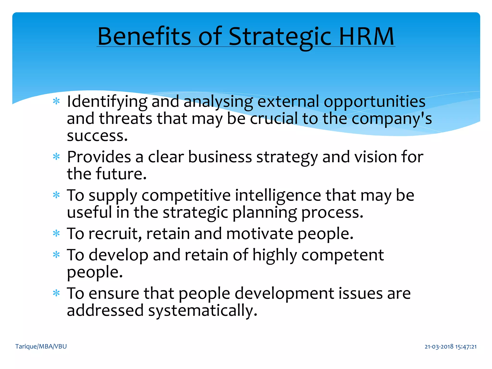 Strategic human resource management (hrm) | PPTX