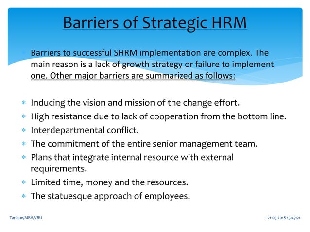 Strategic human resource management (hrm) | PPT