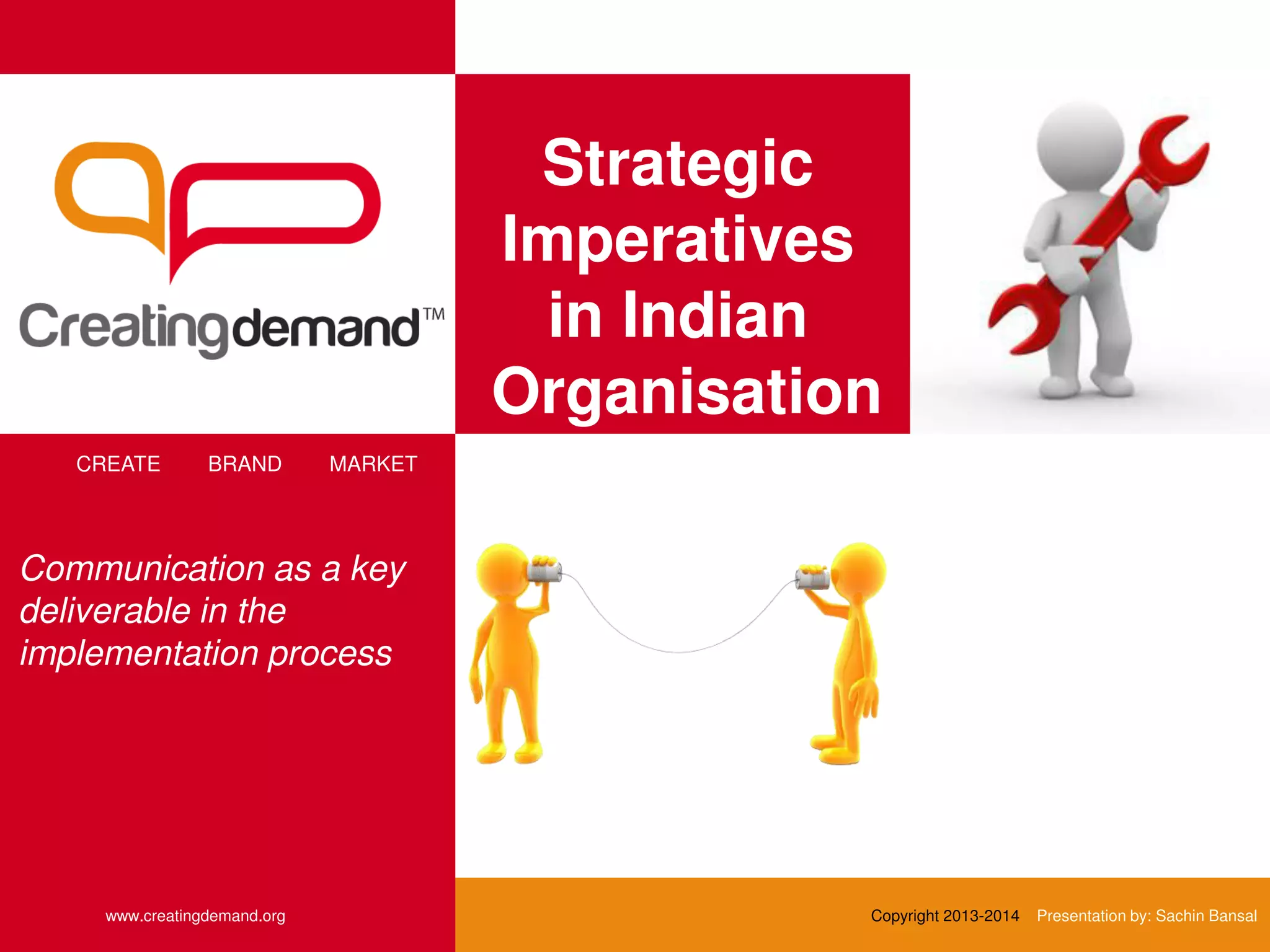 Strategic imperatives in Indian organisation | PDF