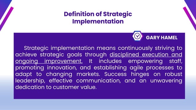 Strategic Management Strategic Implementation Presentation For