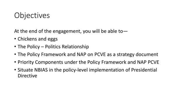 Strategic implementation matrix for policy framewok and nap on pcve | PPT
