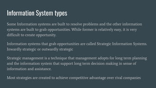 Strategic information system, csvtu bhilai | PPTX