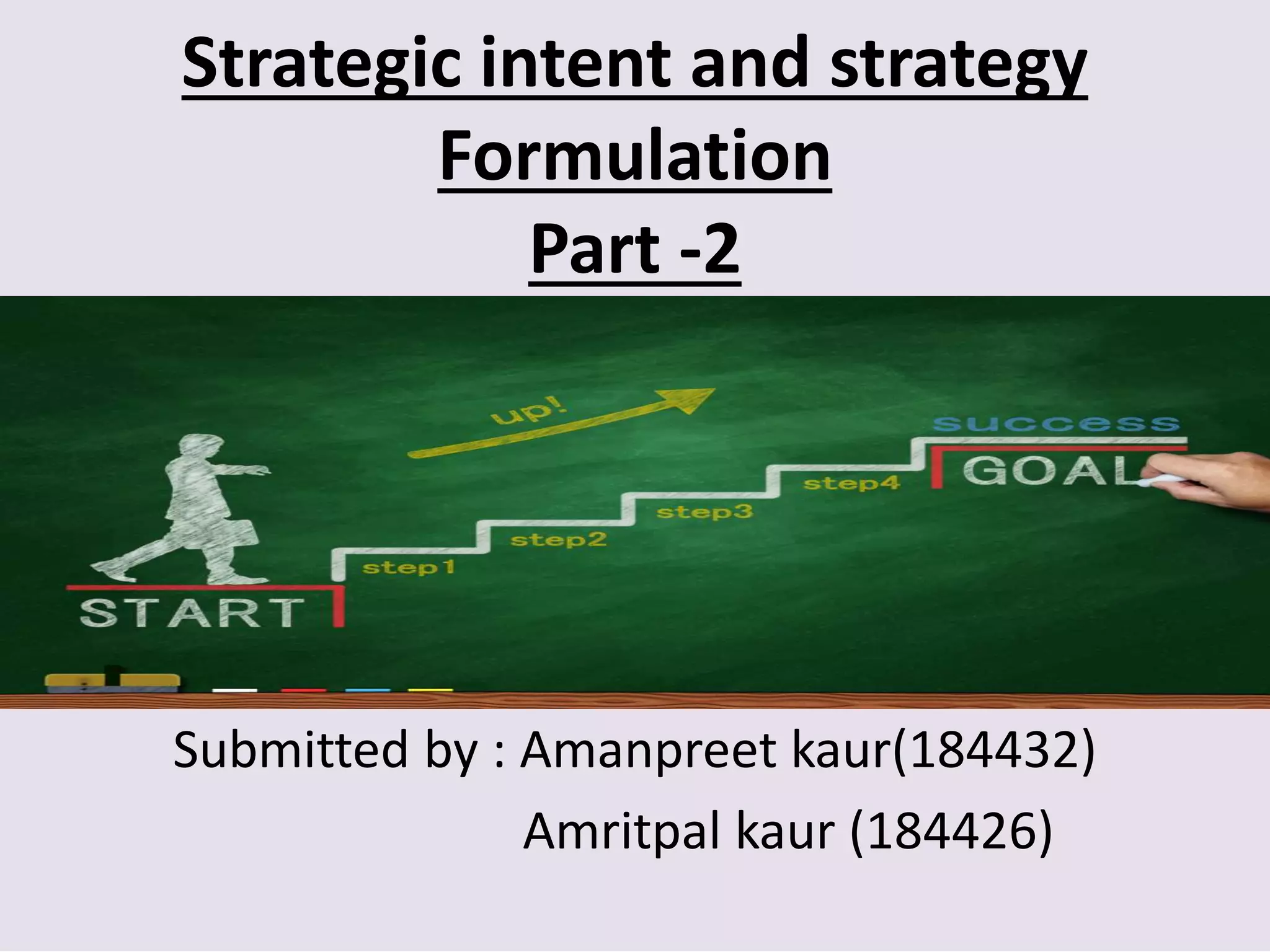 Strategic intent and strategy formulation | PPTX