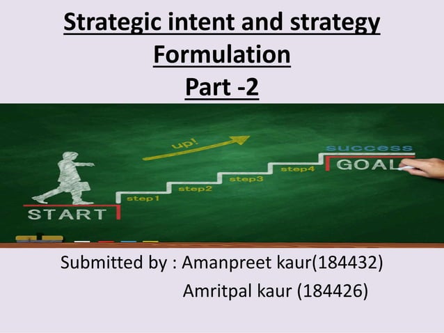 Strategic intent and strategy formulation | PPT