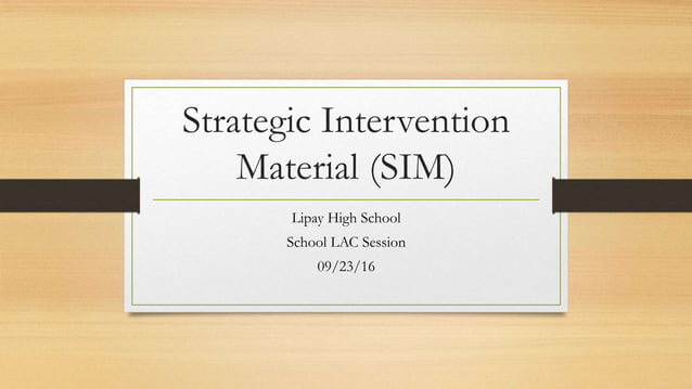 Strategic intervention material (sim) 102 | PPTX | Secondary Education ...