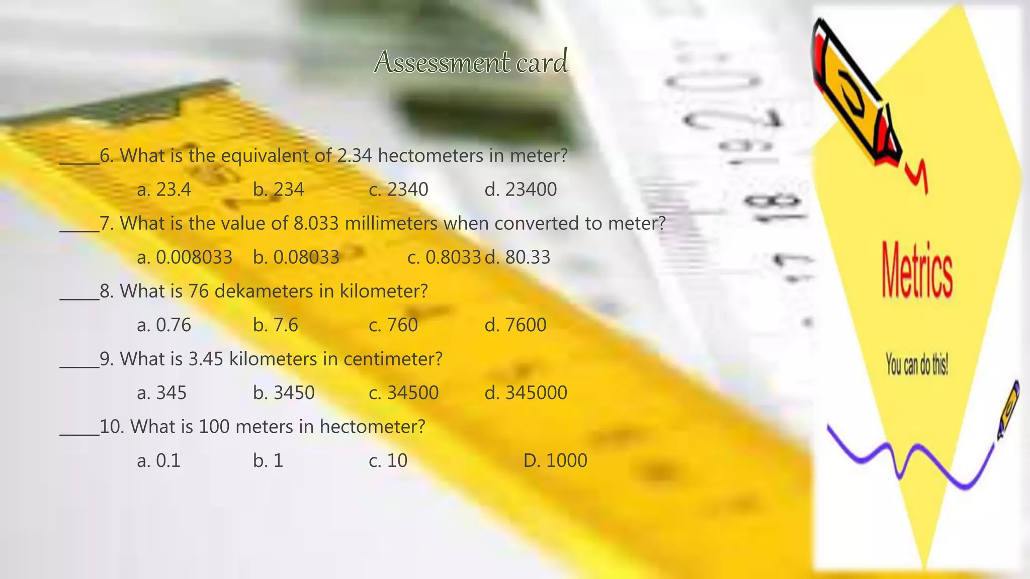 SIM ON CONVERSION OF LENGTH MEASUREMENT | PPTX