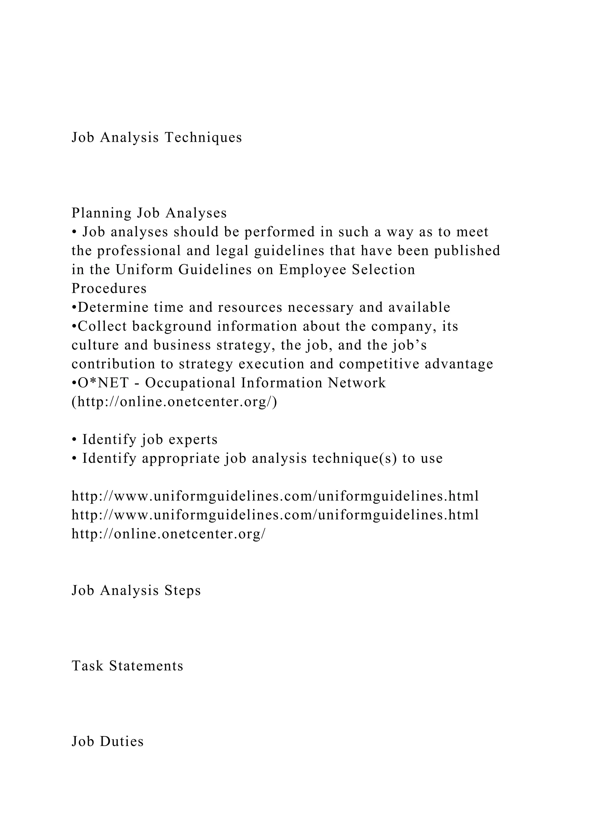 STRATEGIC JOB ANALYSIS AND COMPETENCY MODELINGDr. Haze | DOCX