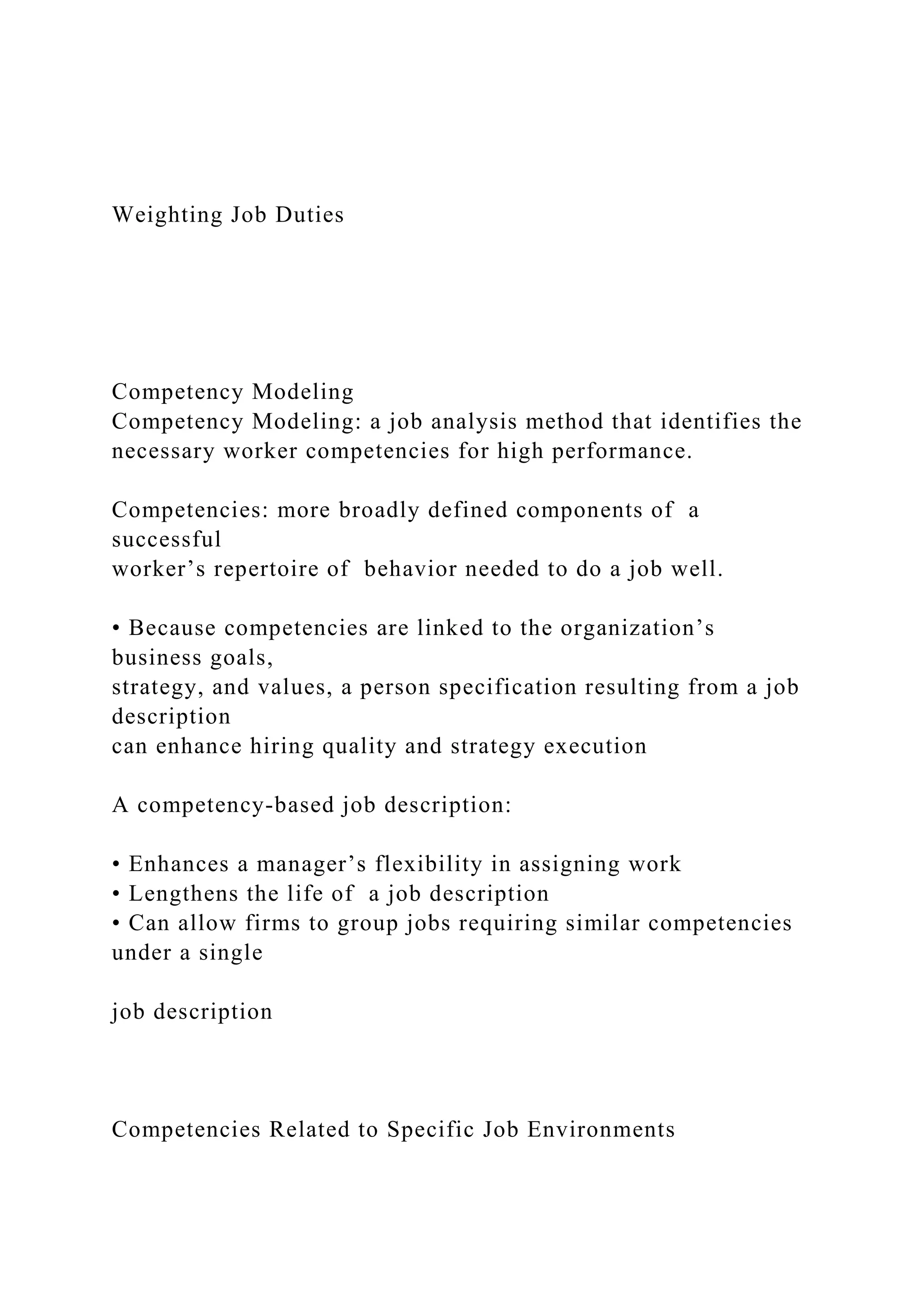 STRATEGIC JOB ANALYSIS AND COMPETENCY MODELINGDr. Haze | DOCX