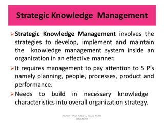 Strategic Knowledge Management - Conceptual Framework | PPT