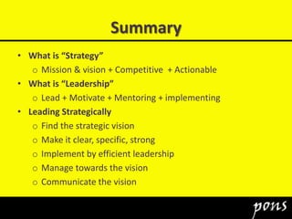 Strategic leadership SPL reference with HARVARD BUSINESS REVIEW | PPTX