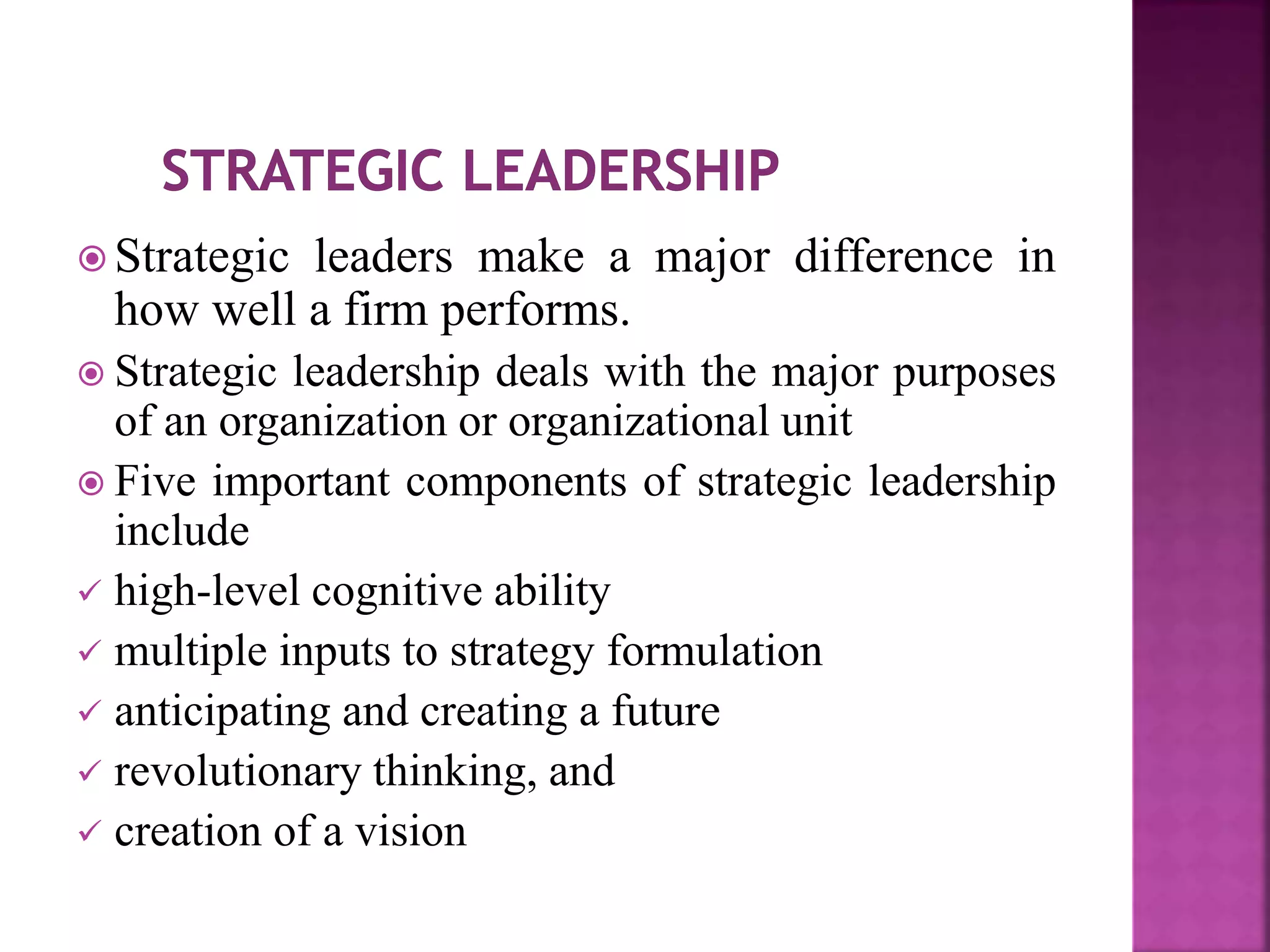 Strategic leadership | PPTX