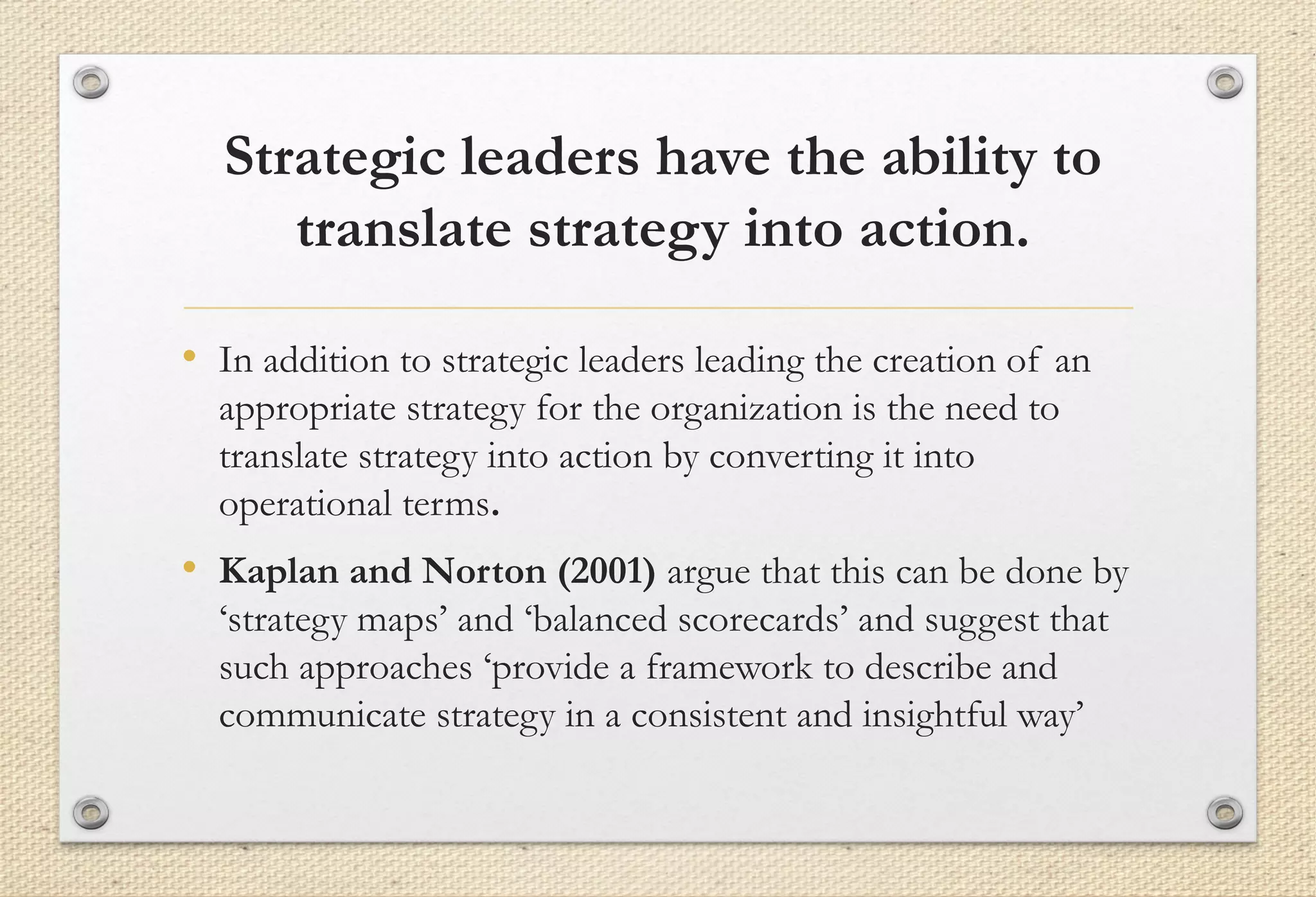 Strategic Leadership | PPT