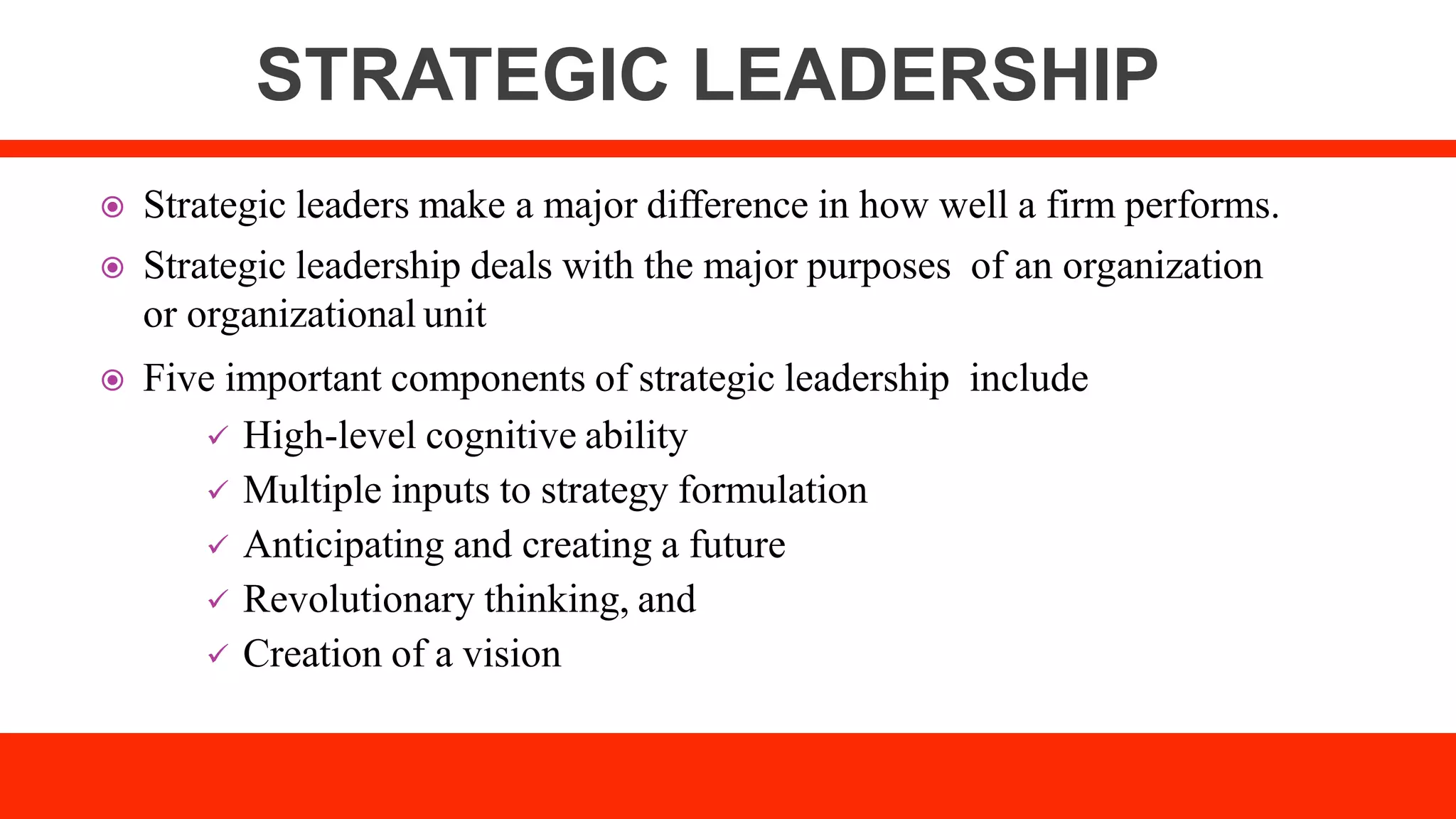 Strategic leadership | PDF